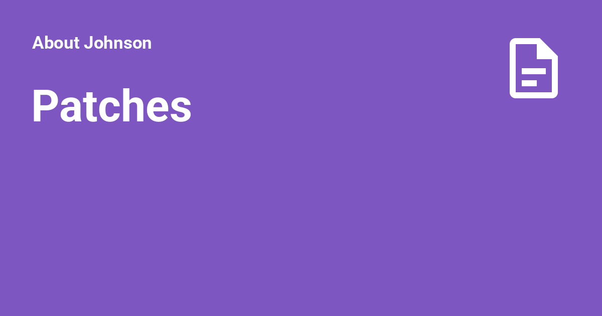 Patches - About Johnson